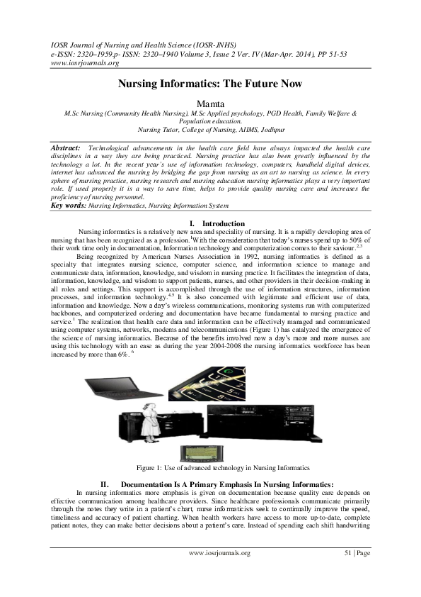 (PDF) Nursing Informatics: The Future Now