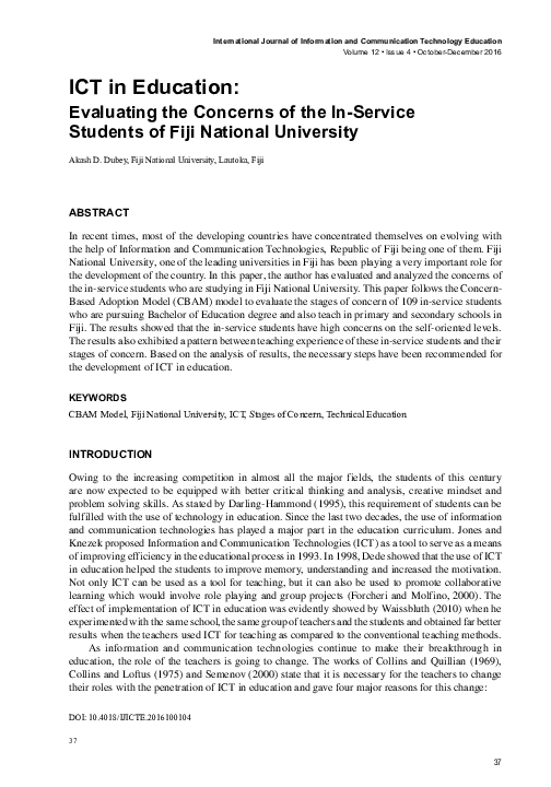 Pdf Ict In Education