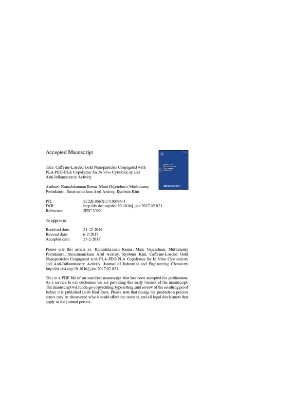 (PDF) Caffeine-loaded gold nanoparticles conjugated with PLA-PEG-PLA ...