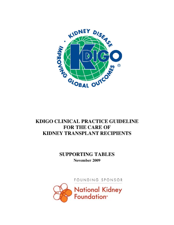 (PDF) Special Issue: KDIGO Clinical Practice Guideline for the Care of ...