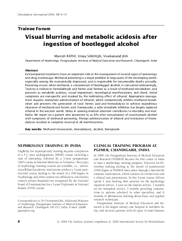 (PDF) Visual blurring and metabolic acidosis after ingestion of ...