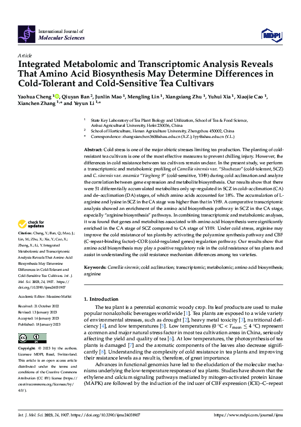 Pdf Integrated Metabolomic And Transcriptomic Analysis Reveals That