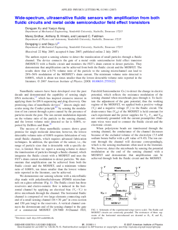 (PDF) Wide-spectrum, ultrasensitive fluidic sensors with amplification ...