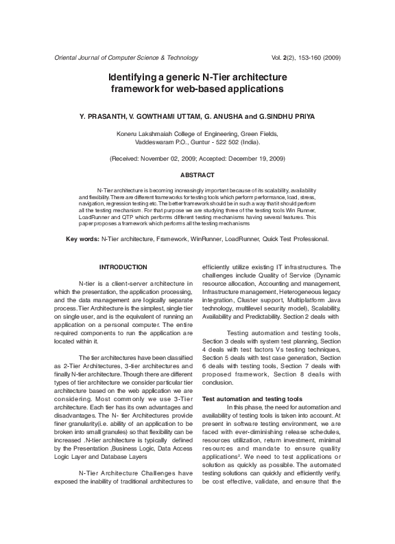 Pdf Identifying A Generic N Tier Architecture Framework For Web Based Applications