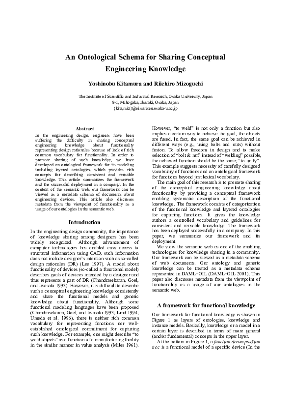 (PDF) ‘An Ontological Schema for Sharing Conceptual Engineering Knowledge