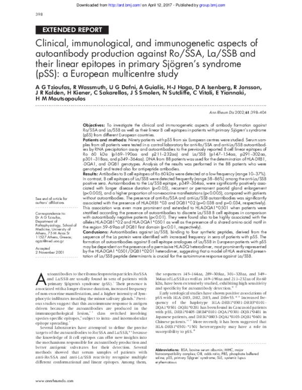 (PDF) Clinical, immunological, and immunogenetic aspects of ...