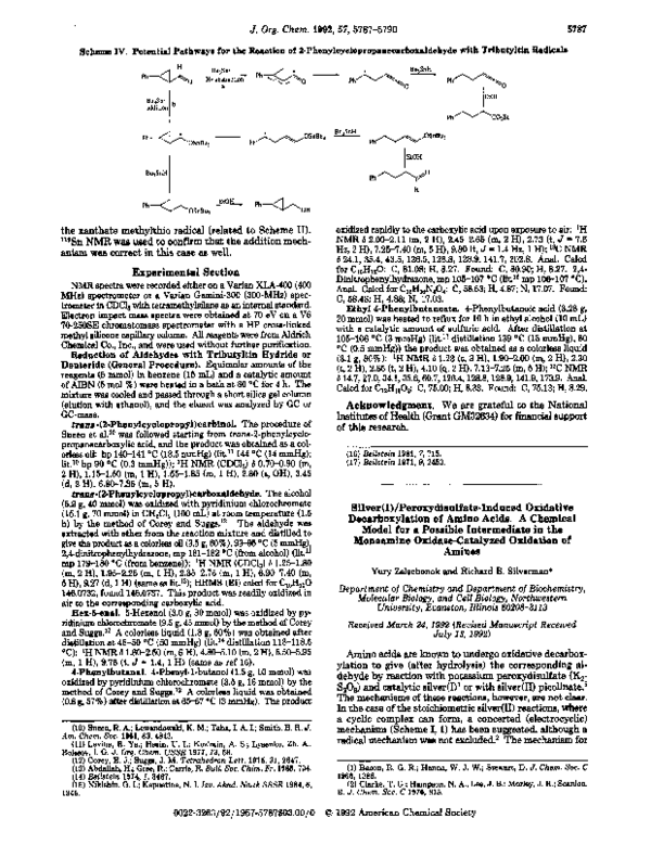 (PDF) Silver(I)/peroxydisulfate-induced oxidative decarboxylation of ...