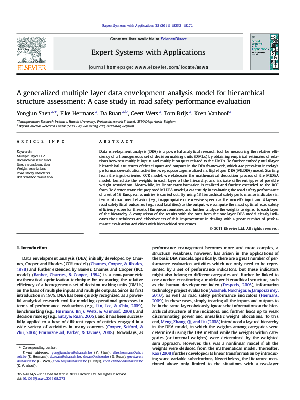 (PDF) A generalized multiple layer data envelopment analysis model for hierarchical structure ...