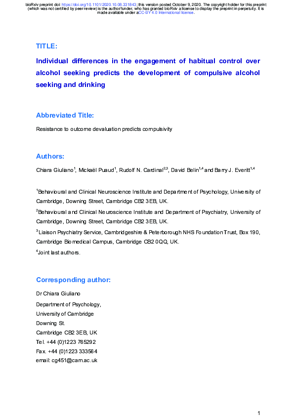 (PDF) Individual differences in the engagement of habitual control over ...