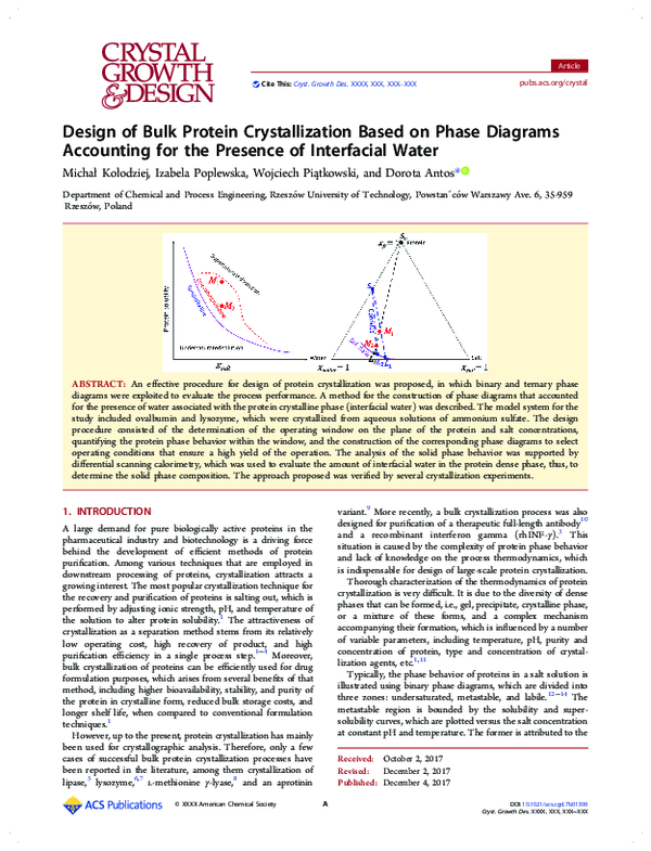 (PDF) Design of Bulk Protein Crystallization Based on Phase Diagrams Accounting for the Presence ...