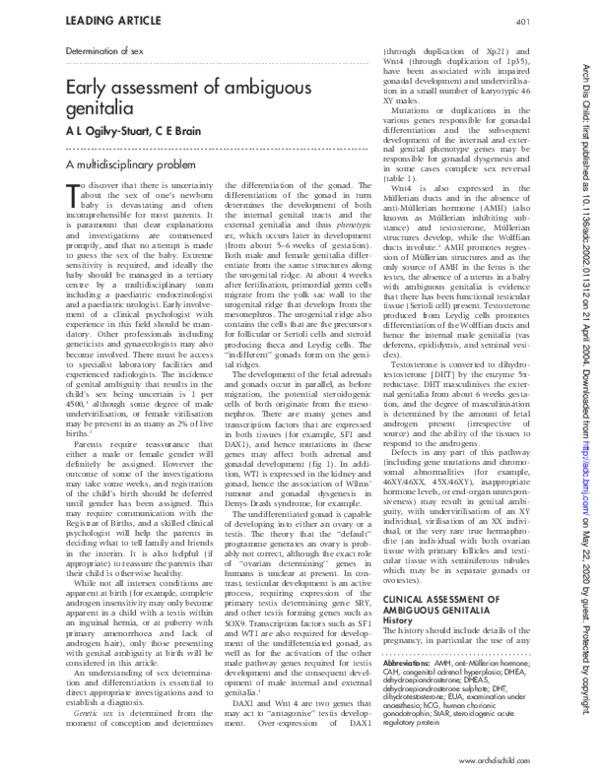 (PDF) Early assessment of ambiguous genitalia