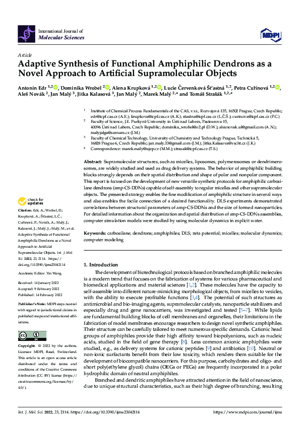 (PDF) Adaptive Synthesis of Functional Amphiphilic Dendrons as a Novel ...