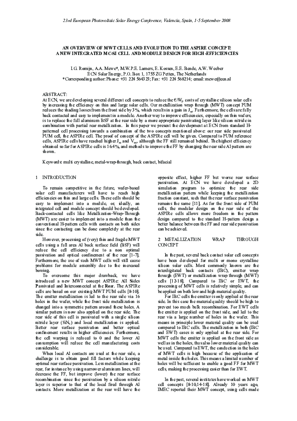 (PDF) An overview of MWT cells and evolution to the ASPIRE concept: a ...