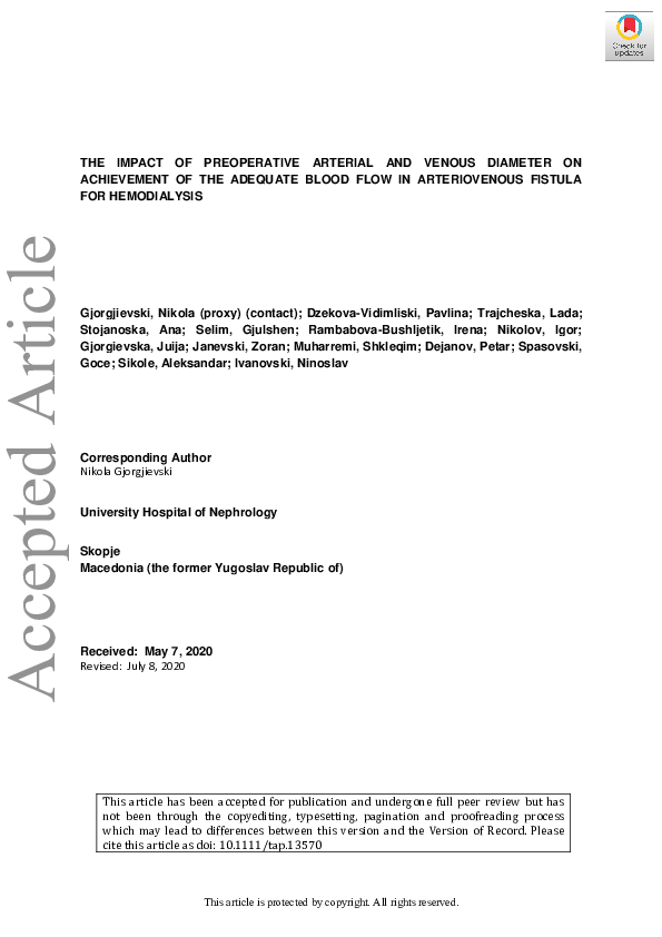 (PDF) Impact of preoperative arterial and venous diameter on ...