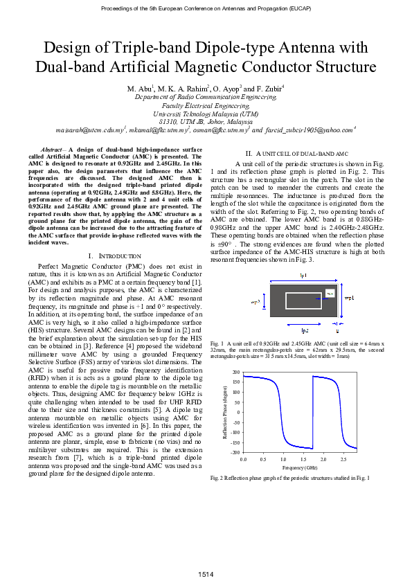 (PDF) Design of triple-band dipole-type antenna with dual-band ...