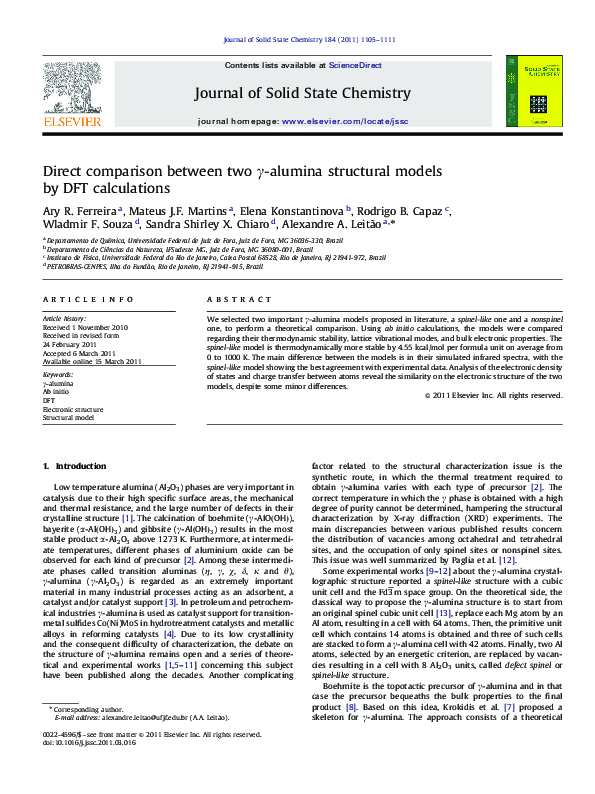 (PDF) Direct comparison between two structural models by DFT calculations (PDF) Direct comparison between two structural models by DFT calculations