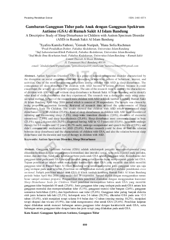 (PDF) Gambaran Gangguan Tidur pada Anak dengan Gangguan Spektrum ...