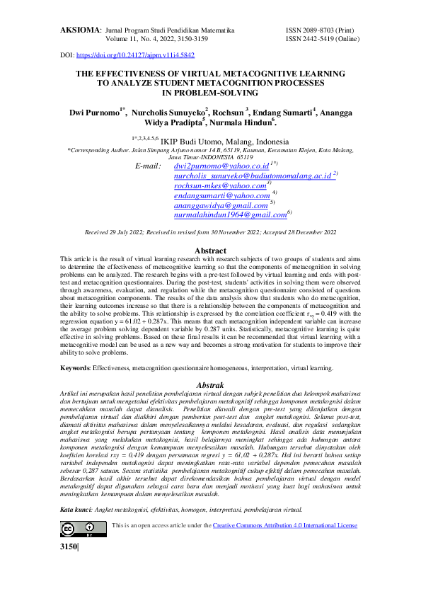 (PDF) The Effectiveness of Virtual Metacognitive Learning to Analyze ...