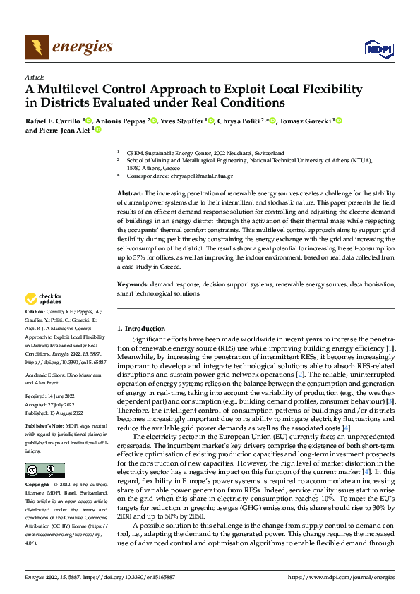 (PDF) A Multilevel Control Approach to Exploit Local Flexibility in ...