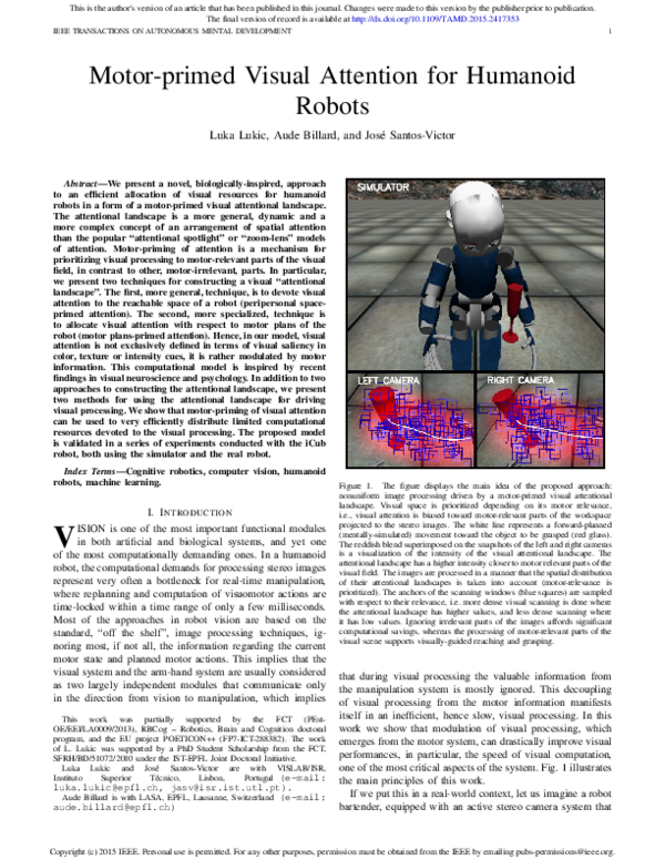 (PDF) Motor-Primed Visual Attention for Humanoid Robots