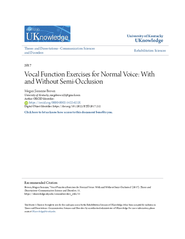 (PDF) Vocal function exercises for normal voice: With and without semi ...