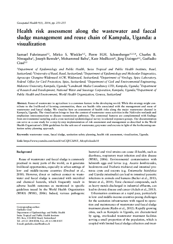 (PDF) Health risk assessment along the wastewater and faecal sludge ...