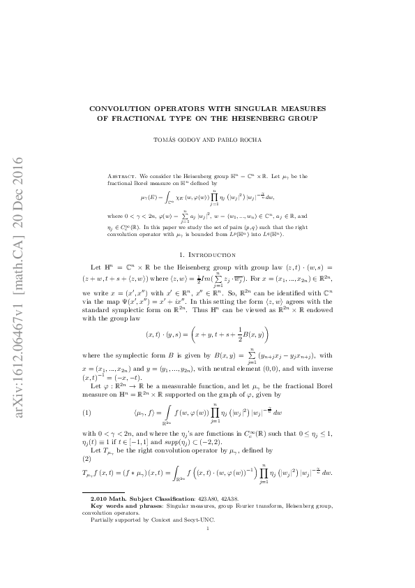 Convolution operators with singular measures of fractional type on the Heisenberg group