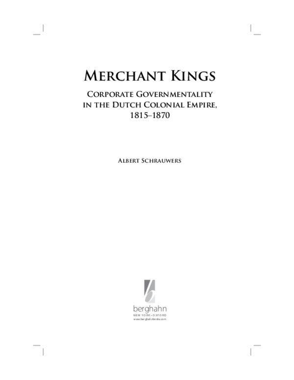 (PDF) Corporate Governmentality in the Dutch Colonial Empire