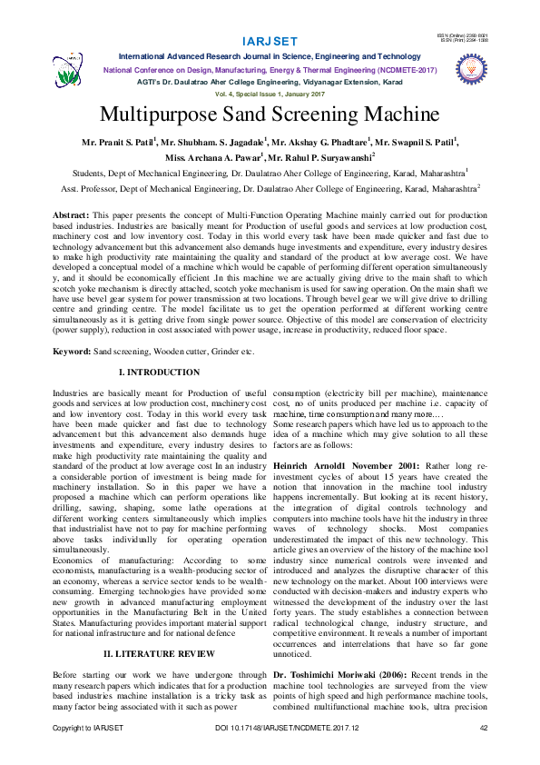 (PDF) Multipurpose Sand Screening Machine