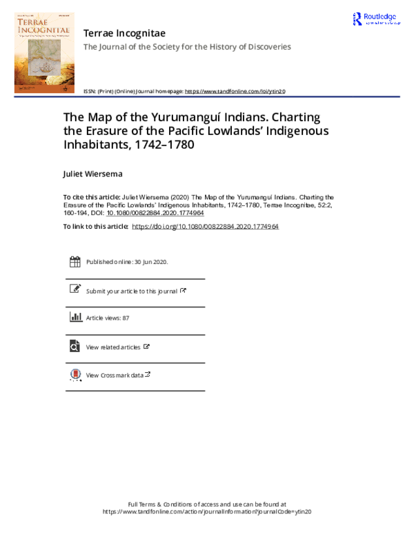 (PDF) The Map of the Yurumanguí Indians. Charting the Erasure of the ...