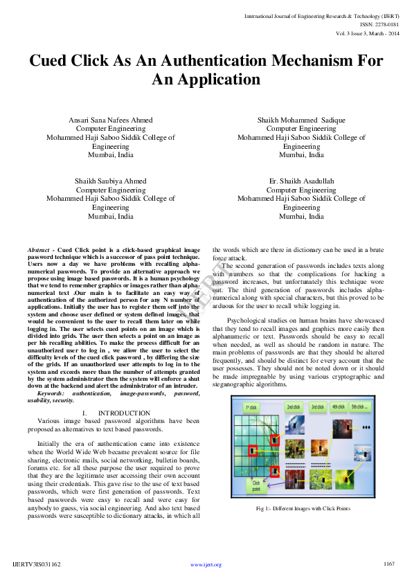 (PDF) Cued Click As An Authentication Mechanism For An Application | shaikh sadique - Academia.edu
