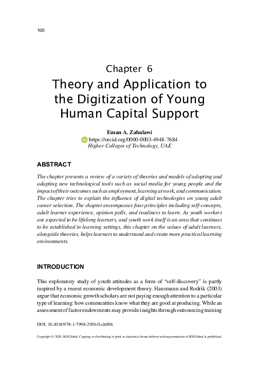 (PDF) Theory and Application to the Digitization of Young Human Capital ...