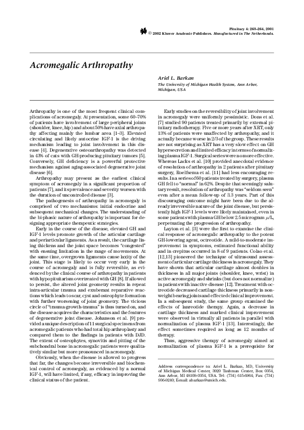 (PDF) Acromegalic Arthropathy