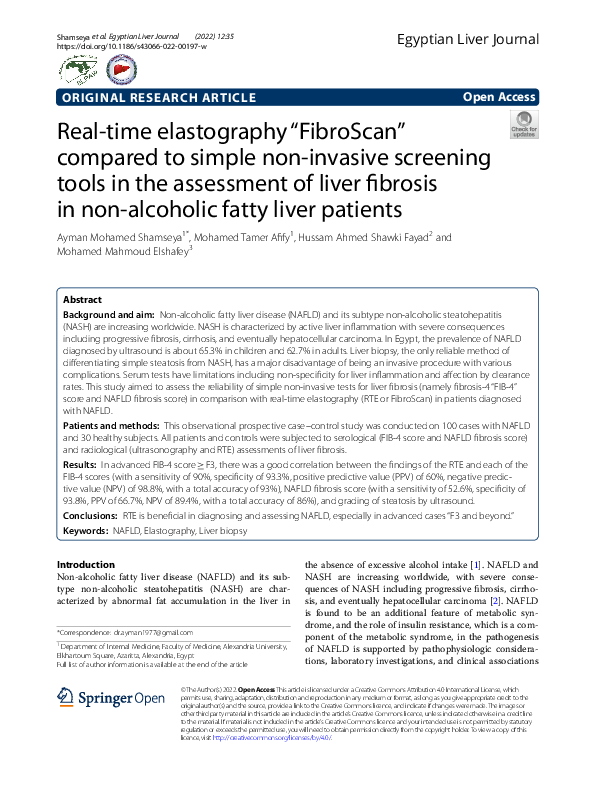 (PDF) Real-time elastography “FibroScan” compared to simple non-invasive screening tools in the ...