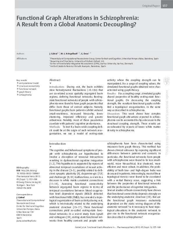 (PDF) Graph Theory Insights into Schizophrenia