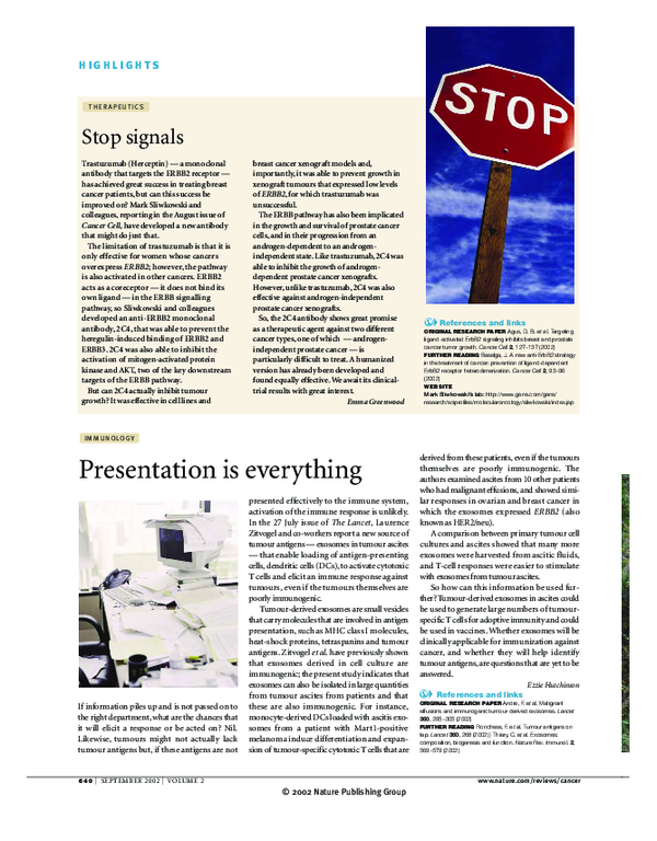 (PDF) Therapeutics: Stop signals
