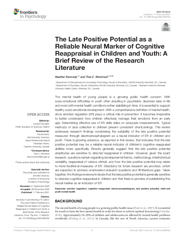 (PDF) The Late Positive Potential as a Reliable Neural Marker of ...