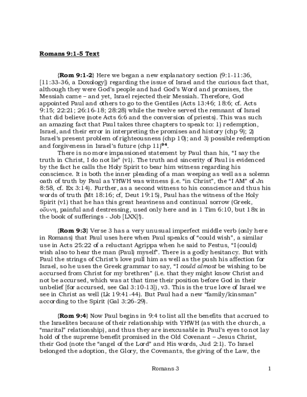 (PDF) Romans 9, its flow of thought, its Q and A, and it's Understanding
