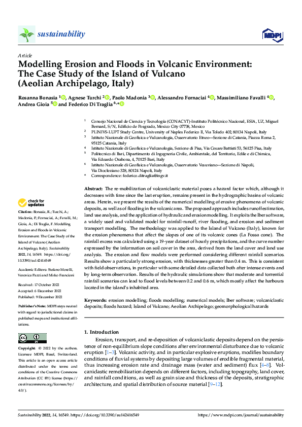 (PDF) Modelling Erosion and Floods in Volcanic Environment: The Case Study of the Island of ...