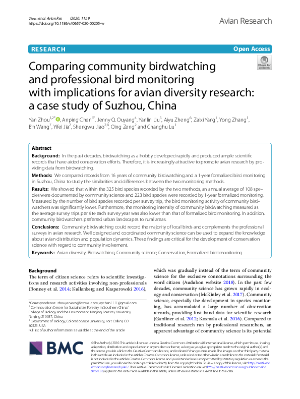 (PDF) Comparing community birdwatching and professional bird monitoring ...