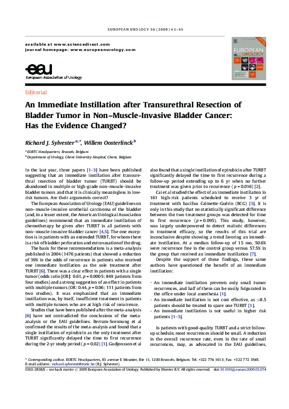 (PDF) An Immediate Instillation after Transurethral Resection of ...