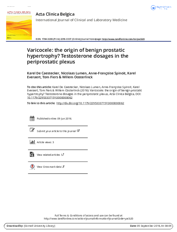 (PDF) Varicocele: the origin of benign prostatic hypertrophy ...