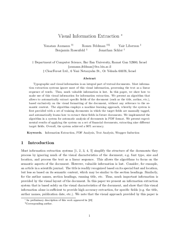 (PDF) Visual information extraction