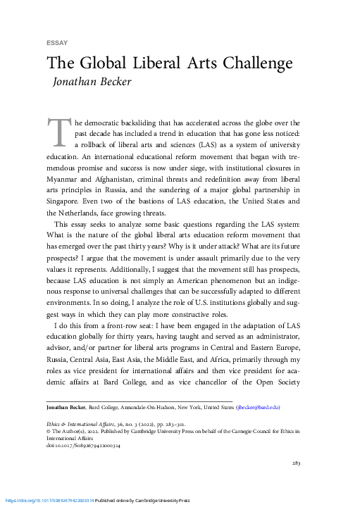 (PDF) The Global Liberal Arts Challenge