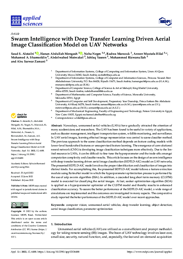 (PDF) Swarm Intelligence with Deep Transfer Learning Driven Aerial Image Classification Model on ...