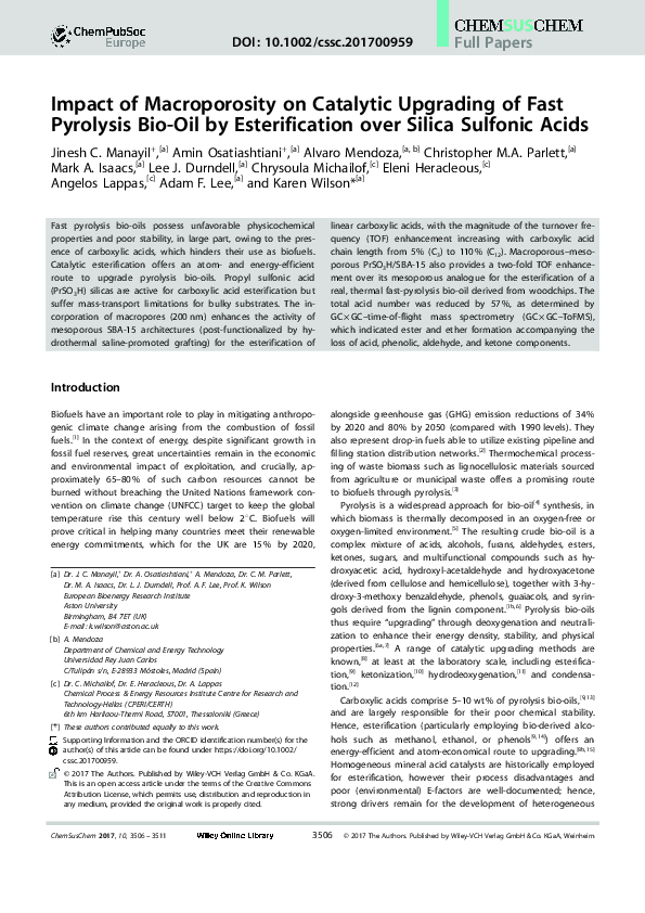 (PDF) Impact of macroporosity on catalytic upgrading of fast pyrolysis ...