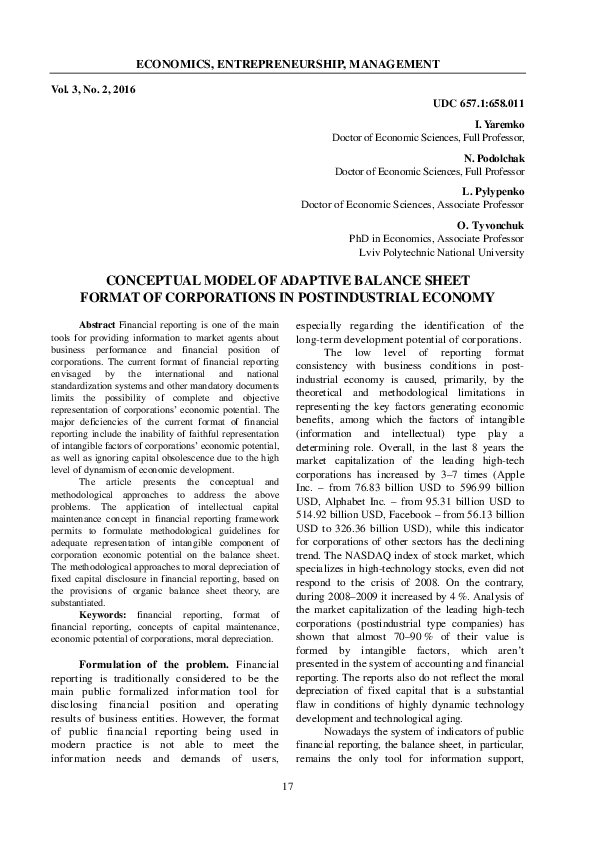 (PDF) Conceptual Model of Adaptive Balance Sheet Format of Corporations ...