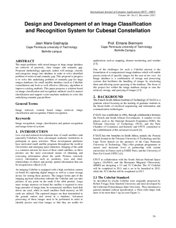 (PDF) Design and Development of an Image Classification and Recognition ...