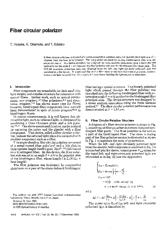 (PDF) Fiber circular polarizer