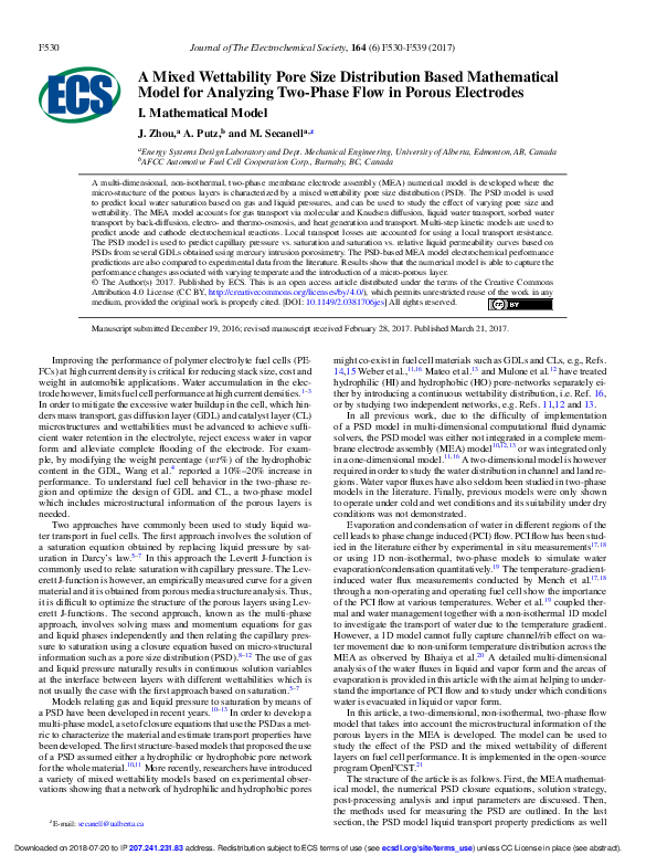 (PDF) A Mixed Wettability Pore Size Distribution Based Mathematical Model for Analyzing Two ...